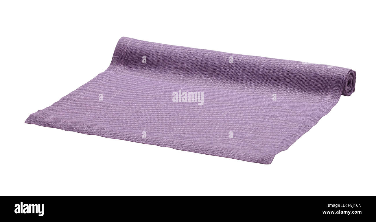 Rolled table runner isolated on white background. Include clipping path ...