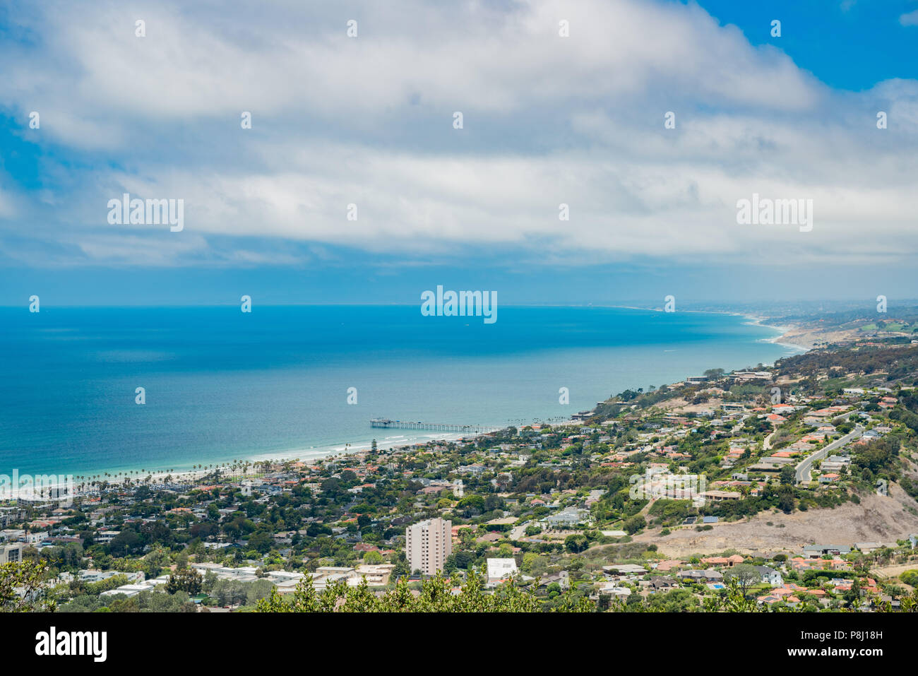 Aerial view of the beautiful landscape and cityscape around La Jolla ...