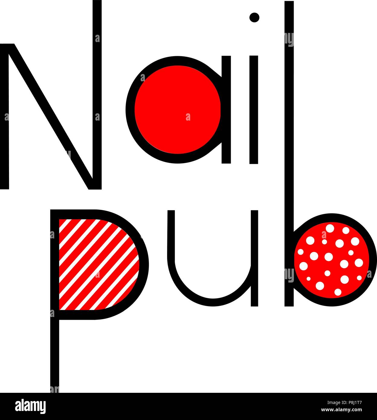 The text logo for the nail service nail minimalist logo Stock Vector ...