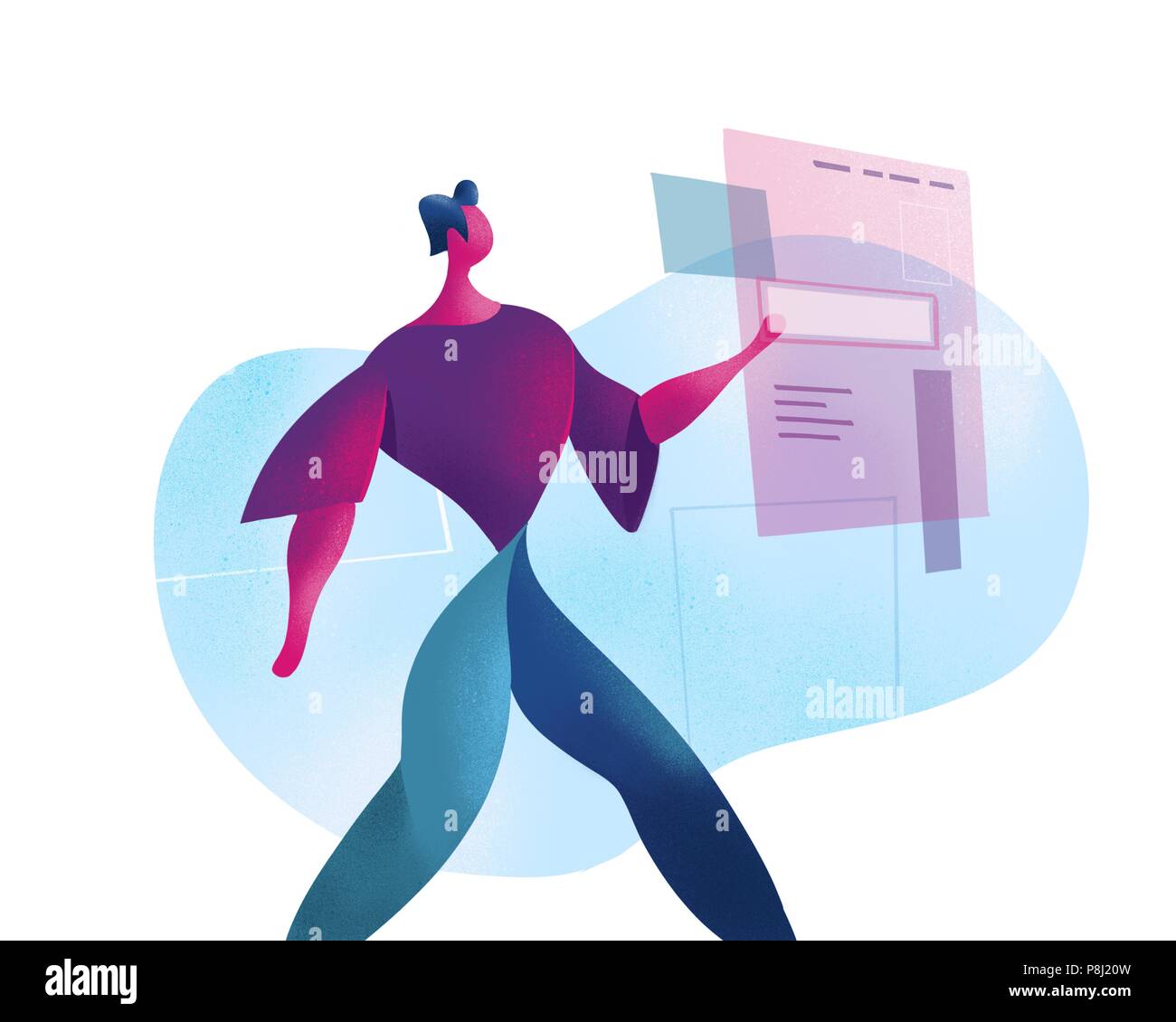 man involved in an immersive user experience interface Stock Photo - Alamy