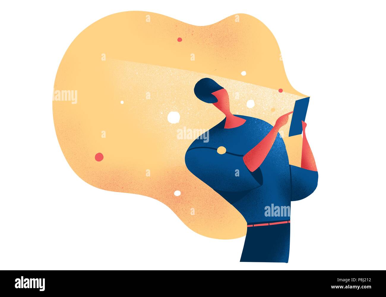 man involved in an immersive user experience interface Stock Photo - Alamy