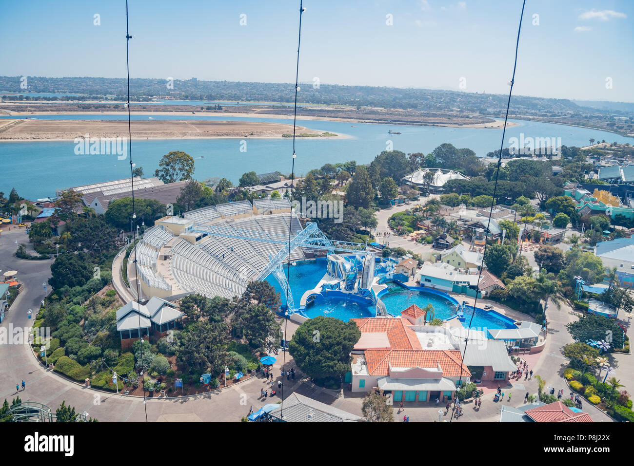 San Diego, JUN 27: Aerial view of the famous SeaWorld on JUN 27, 2018 ...