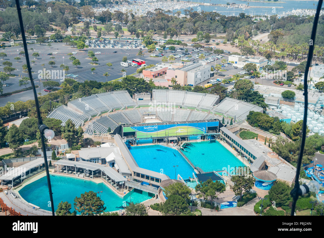 San Diego, JUN 27: Aerial view of the famous SeaWorld on JUN 27, 2018 ...