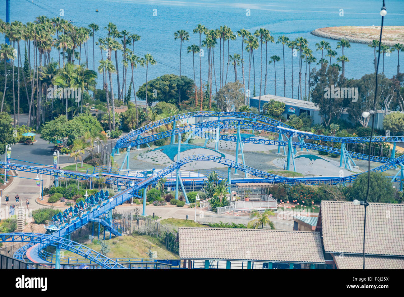 San Diego, JUN 27: Aerial view of the famous SeaWorld on JUN 27, 2018 ...