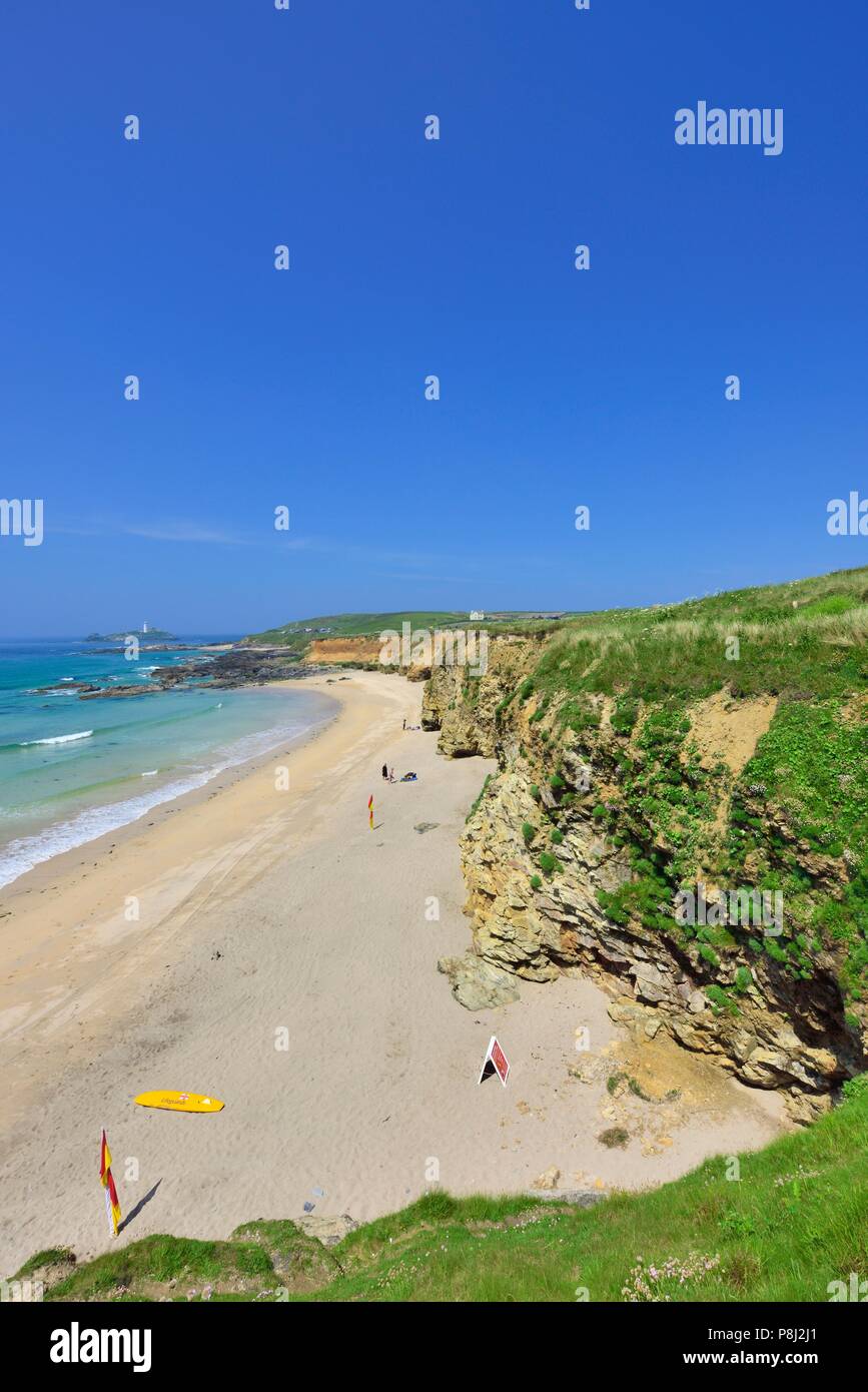 Godrevy beach,Gwithian,Godrevy heritage coast,Cornwall,England,UK Stock ...