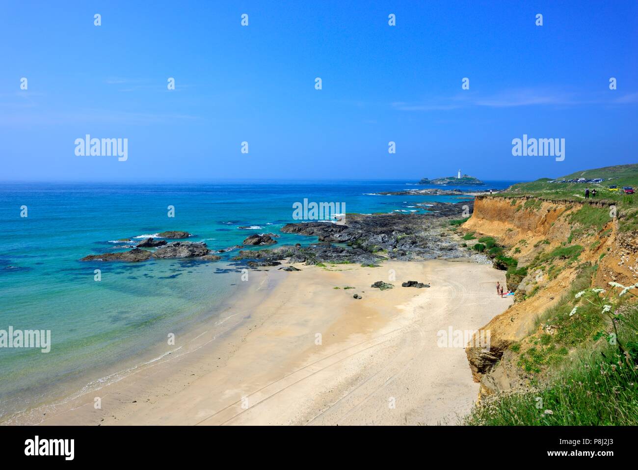 Godrevy beach,Gwithian,Godrevy heritage coast,Cornwall,England,UK Stock ...