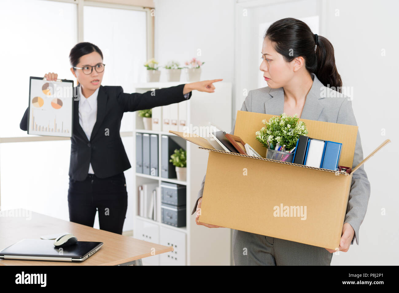 Asian business woman is very mad about the official statement of the ...