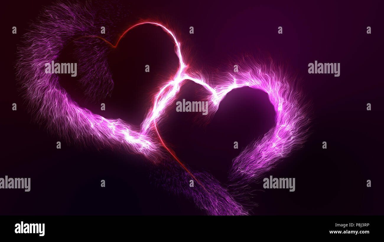 Glowing pink heart hi-res stock photography and images - Alamy