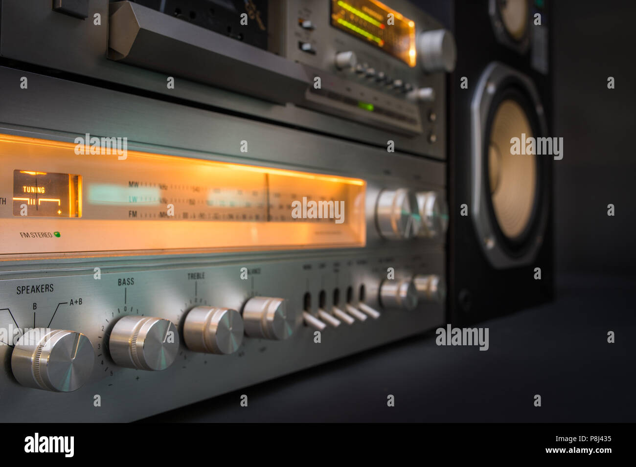 hi-fi receiver and tape deck recorder Stock Photo - Alamy