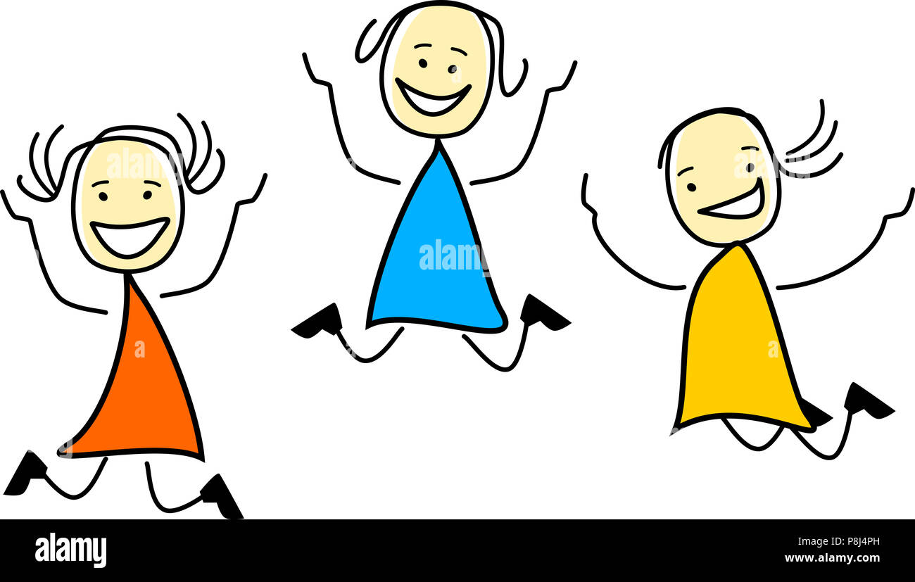 Happy children are yumping in the air Stock Photo - Alamy