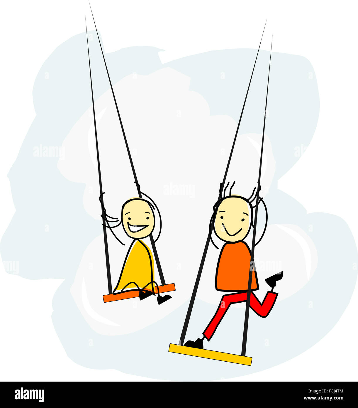 two happy children are rocking Stock Photo - Alamy