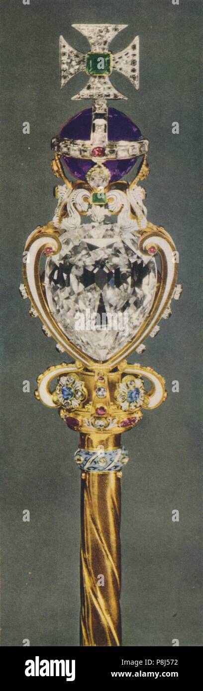'The Royal Sceptre with The Cross', 1937. Creator: Unknown Stock Photo ...