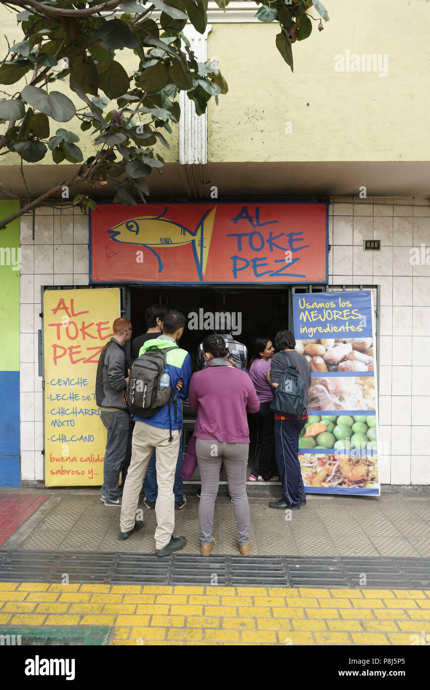 Al Toke Pez, street food bar, Lima, Peru Stock Photo - Alamy