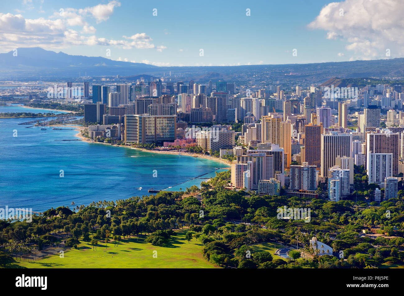 Spectacular view of Honolulu city, Oahu, Hawaii Stock Photo - Alamy
