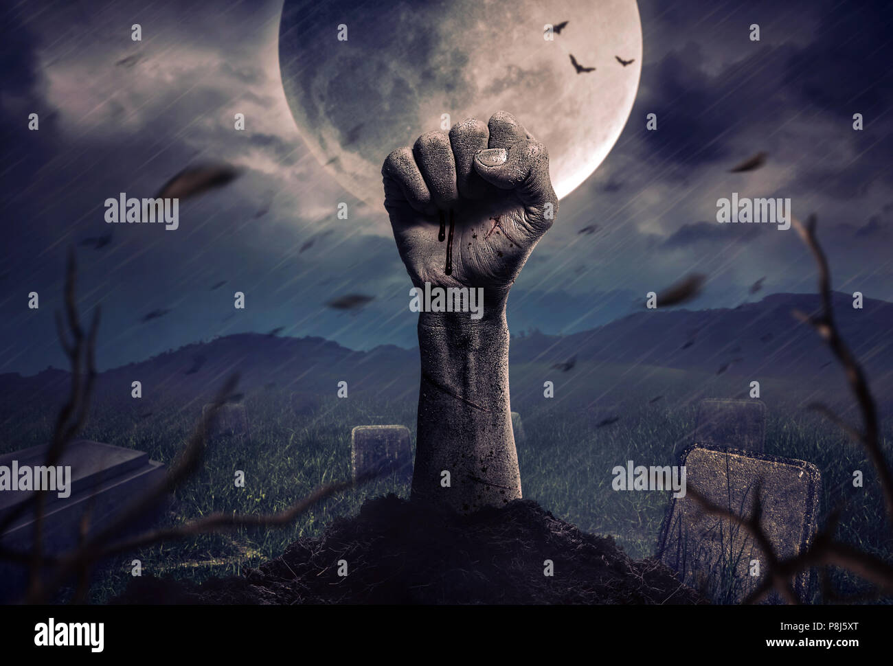 Scary zombie hands on hi-res stock photography and images - Alamy