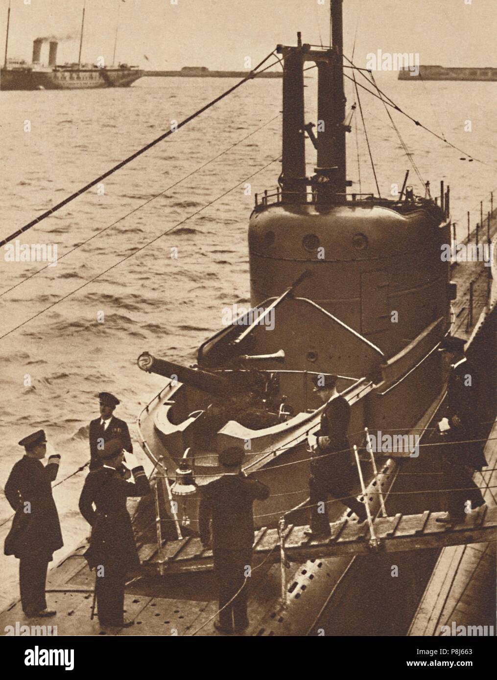 'Home Fleet Visit' - King Edward boards submarine Narwhal, 1936 (1937 ...