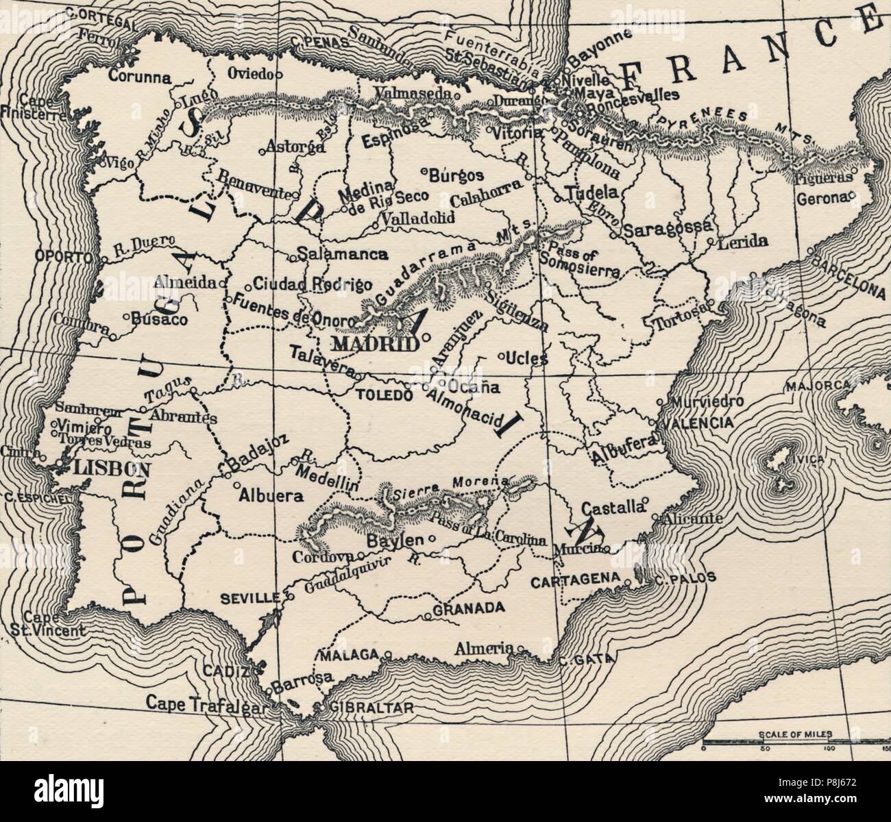 'Map of the Spanish Campaign', c1807-1814, (1896). Artist: Unknown ...