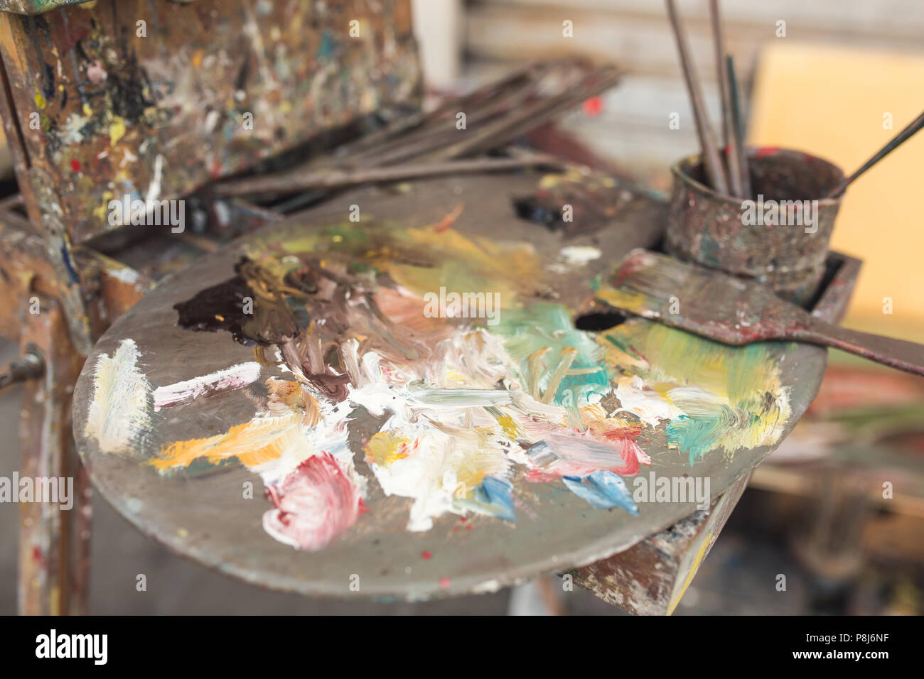 Tools for street painters Stock Photo - Alamy