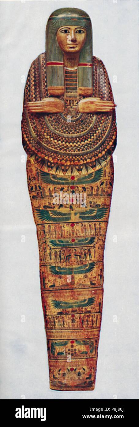 'The Mummy case of a priestess of Ammon-Ra dating from 1600 BC, (c1935 ...
