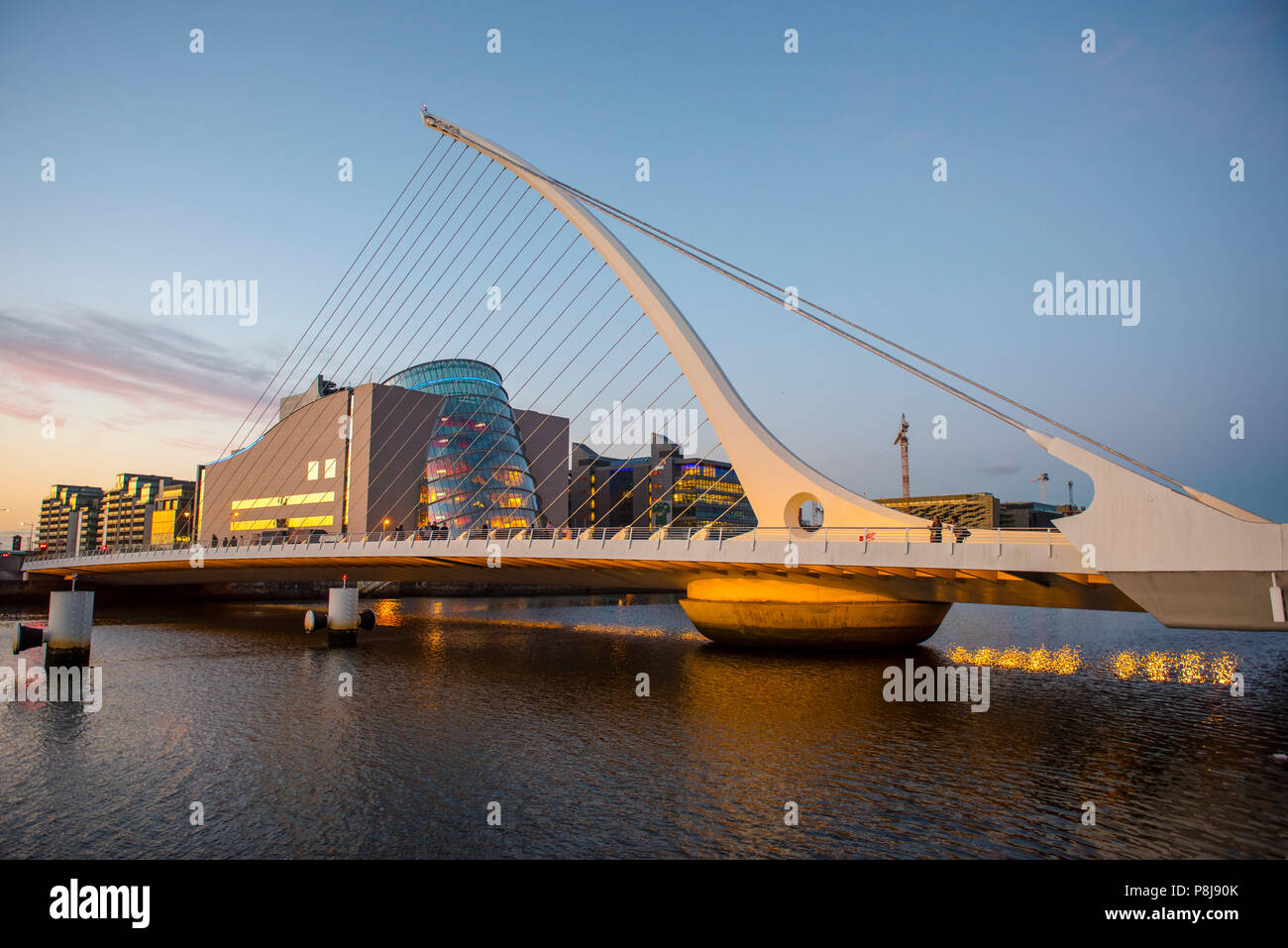 Samuel Beckett Bridge, cable-stayed bridge and swing bridge over the ...