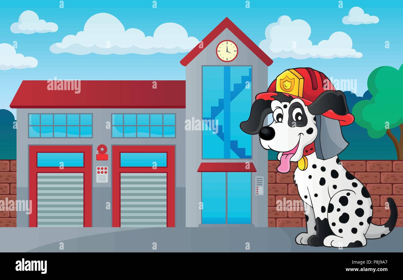 Firefighter dog theme 3 - eps10 vector illustration Stock Vector Image ...