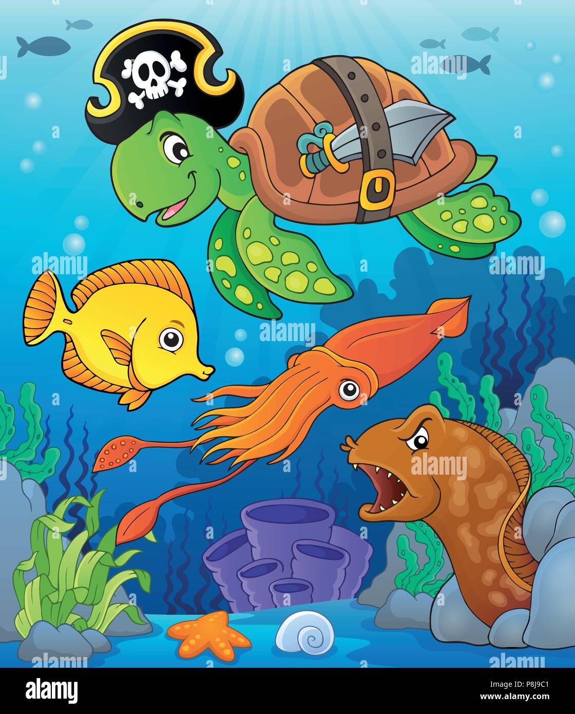 Pirate turtle theme image 4 - eps10 vector illustration Stock Vector ...