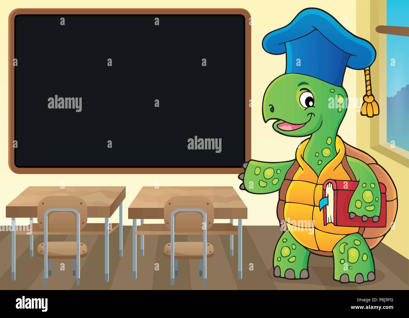 Turtle teacher theme image 2 - eps10 vector illustration Stock Vector ...