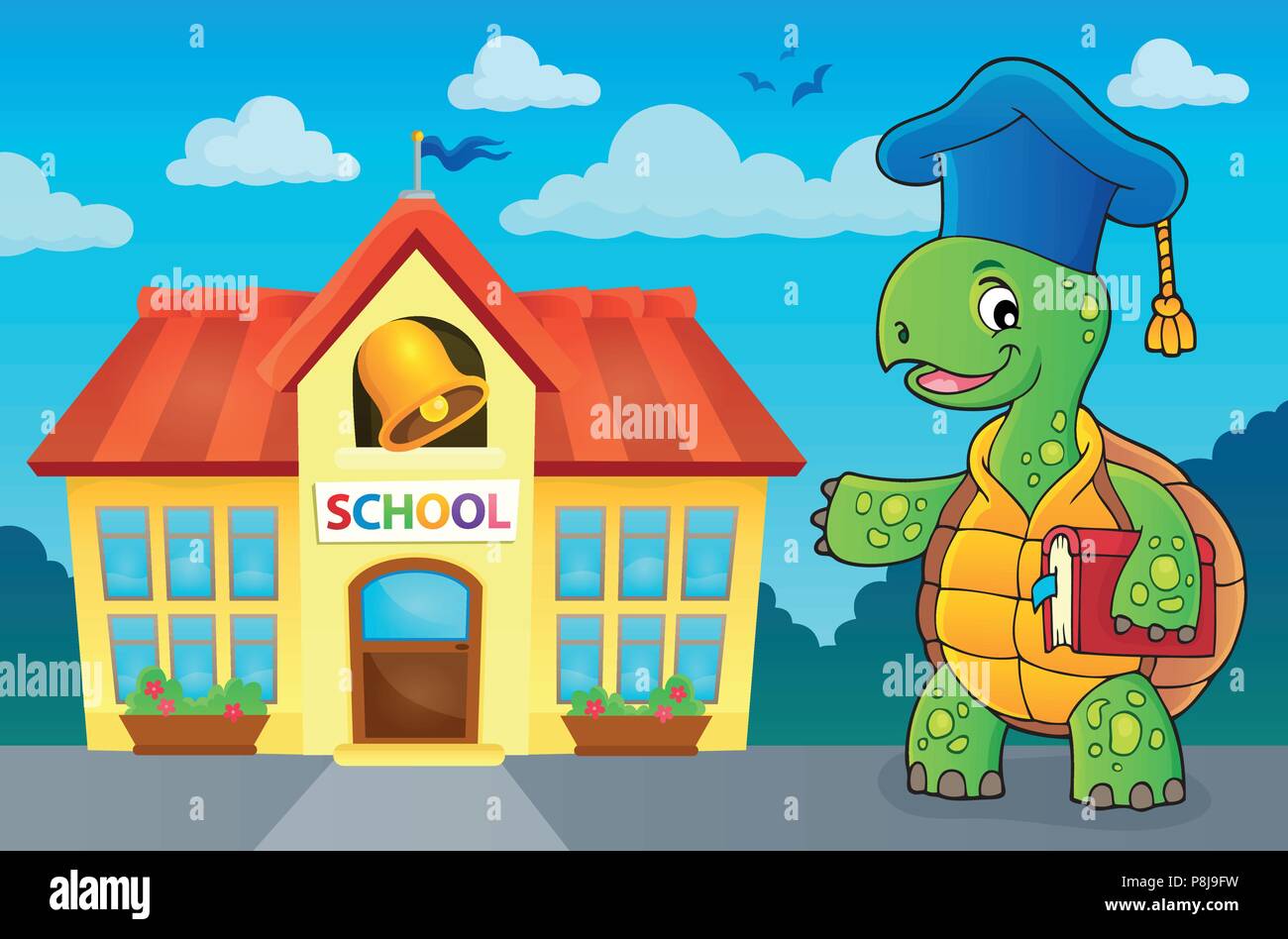 Turtle teacher theme image 3 - eps10 vector illustration Stock Vector ...