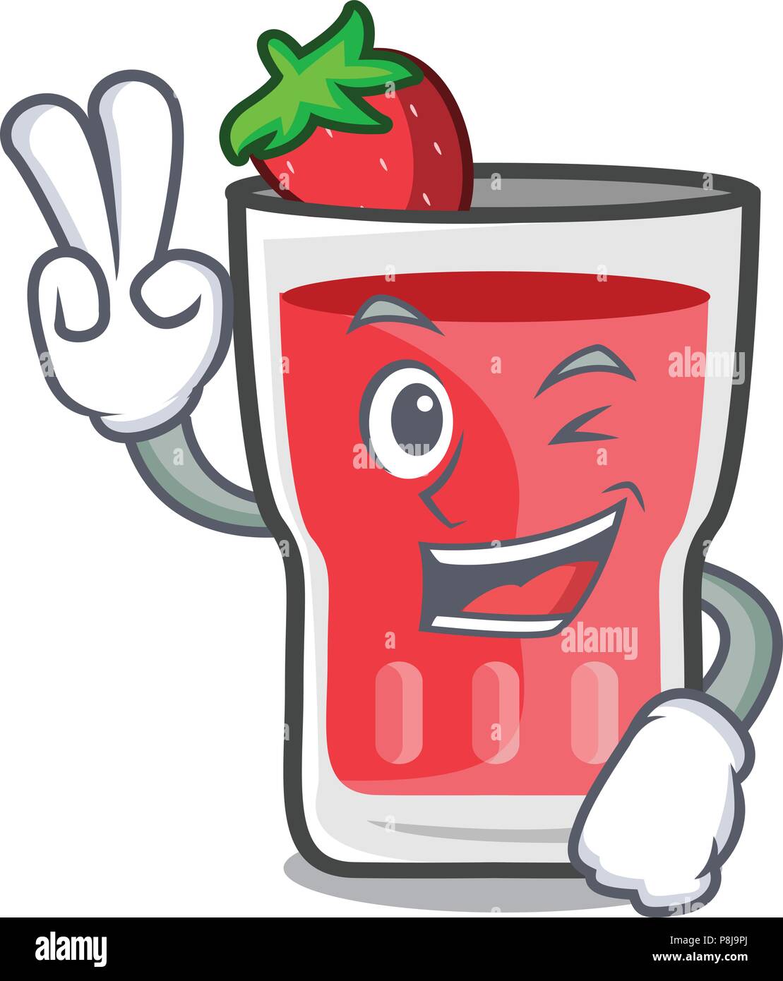 Two finger strawberry mojito character cartoon Stock Vector Image & Art ...