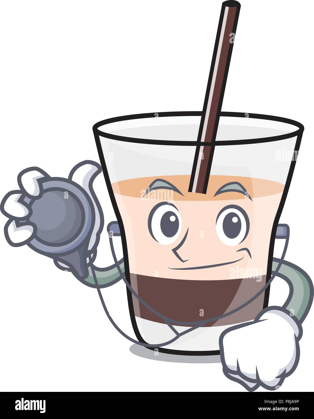 Doctor white russian character cartoon vector illustration Stock Vector ...