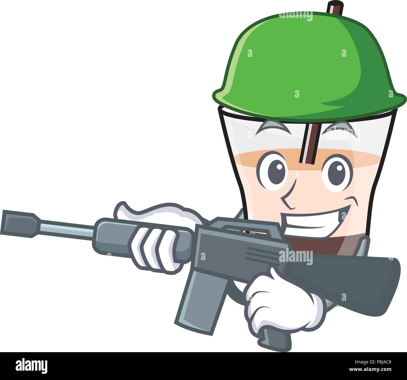 Army white russian character cartoon vector illustration Stock Vector ...