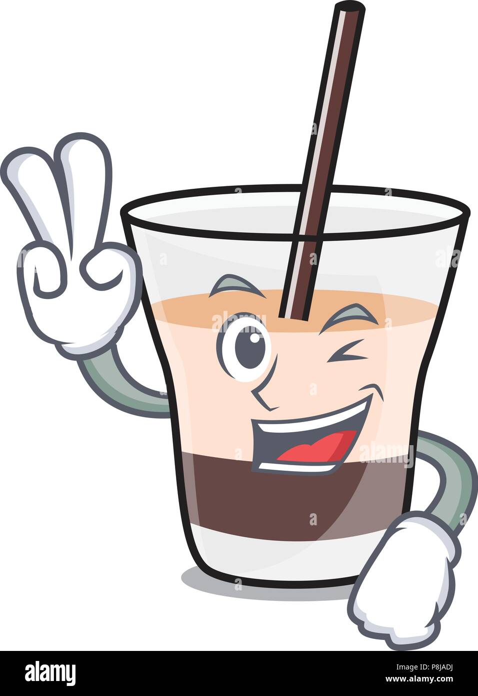 Two finger white russian character cartoon vector illustration Stock ...
