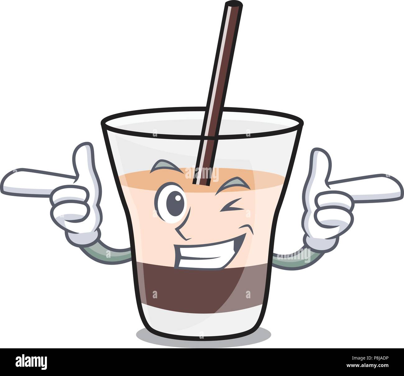 Wink white russian character cartoon vector illustration Stock Vector ...