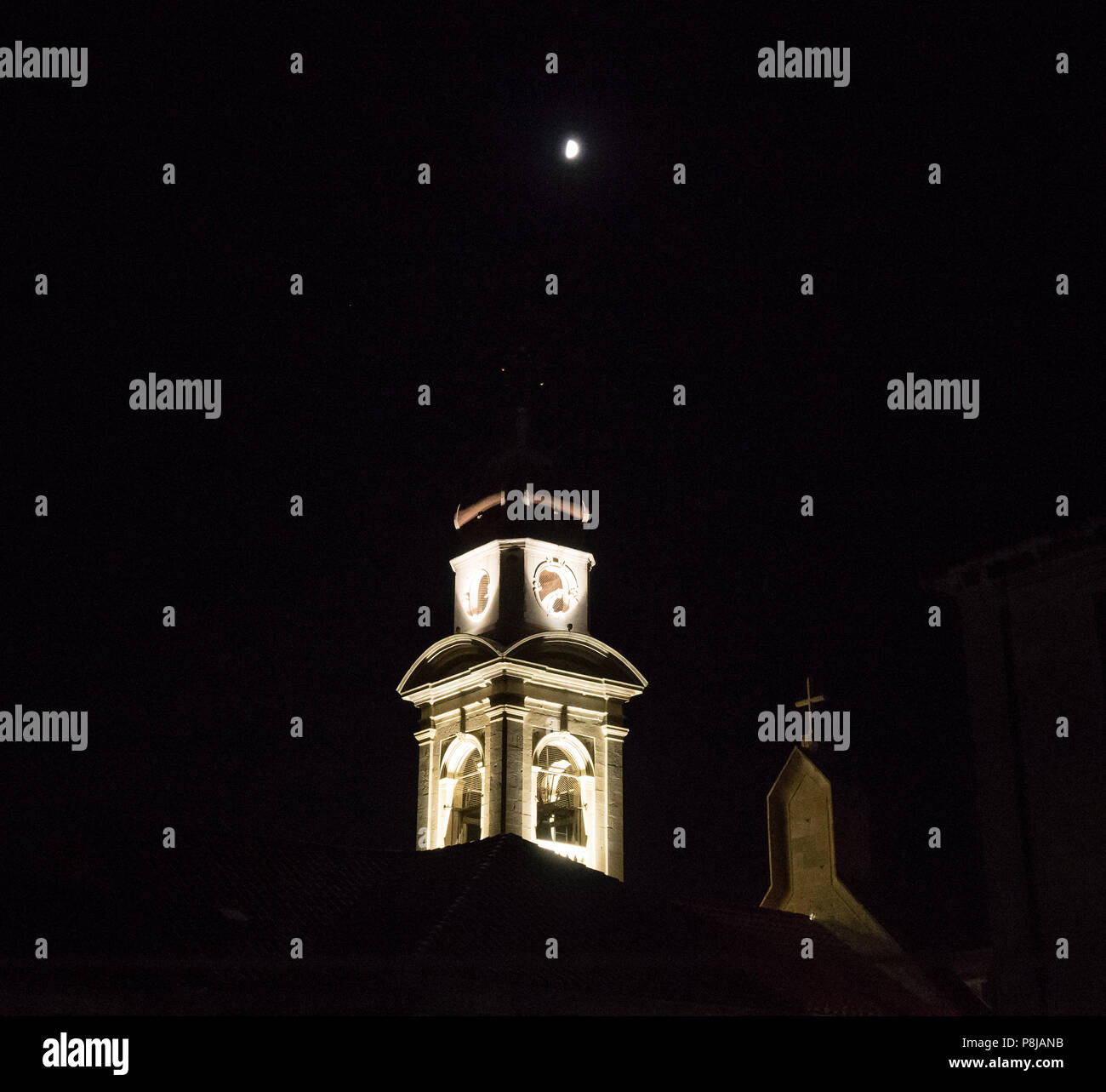 Night view of Church of the Holy Cross in Split, Croatia Stock Photo ...