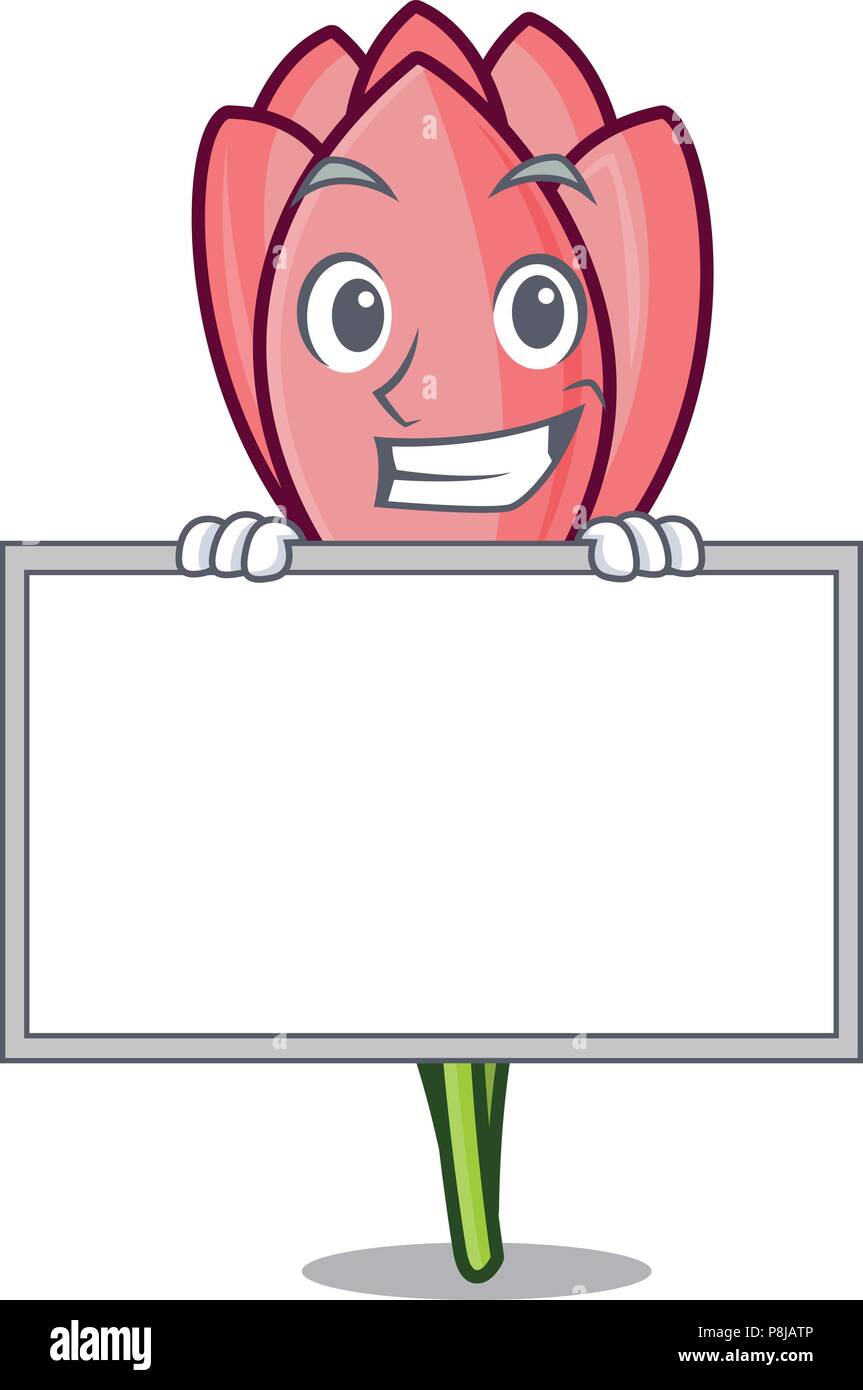 Grinning with board crocus flower character cartoon Stock Vector Image ...