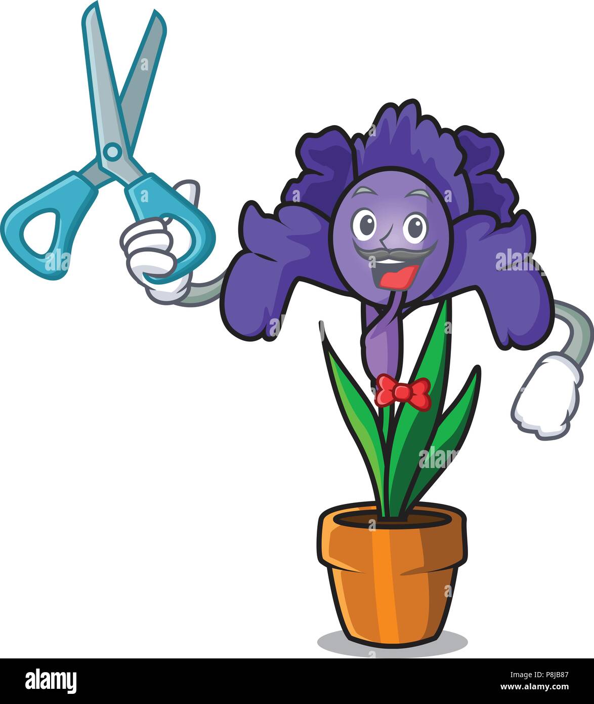 Barber iris flower character cartoon Stock Vector Image & Art - Alamy