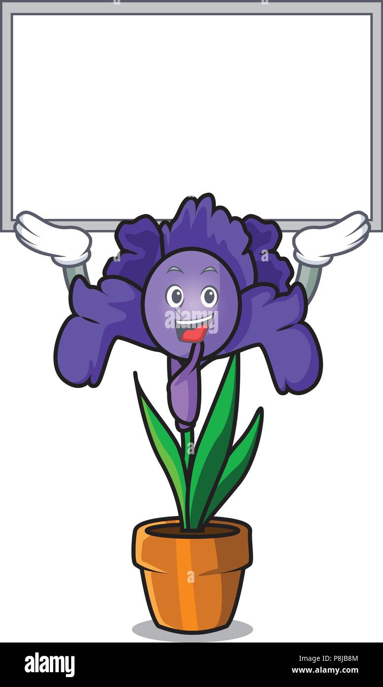 Up board iris flower character cartoon Stock Vector Image & Art - Alamy