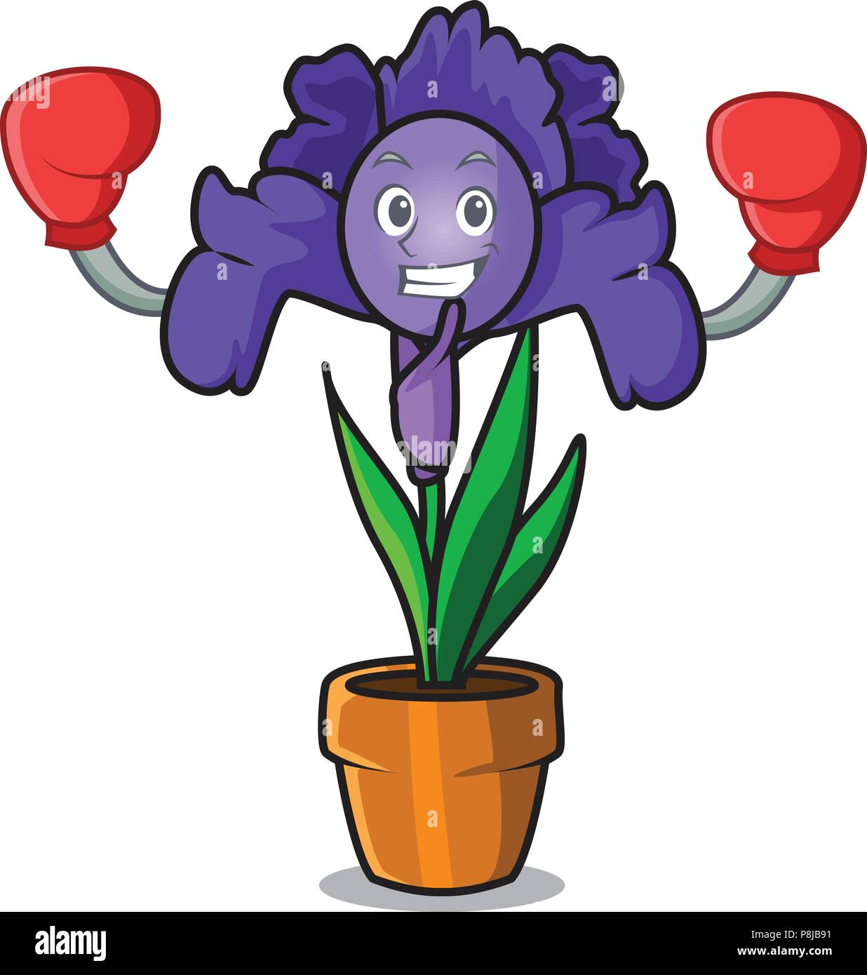 Boxing iris flower character cartoon Stock Vector Image & Art - Alamy