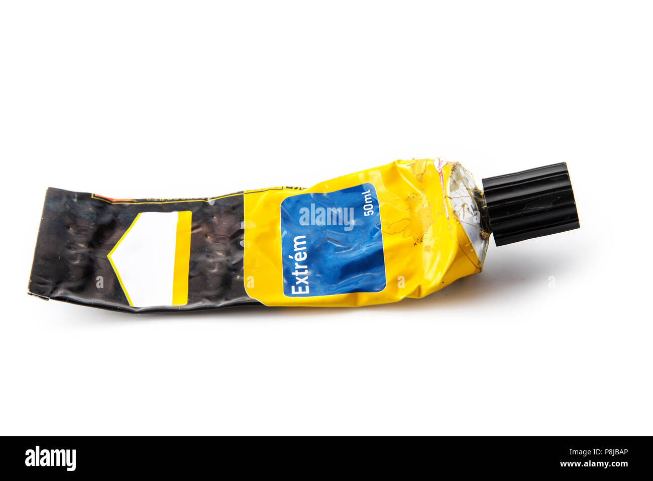 Empty tube of the glue on the white Stock Photo - Alamy