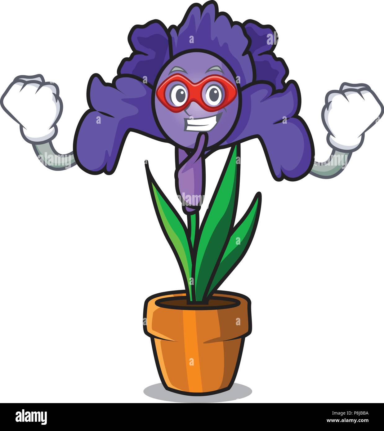 Super hero iris flower character cartoon Stock Vector Image & Art - Alamy