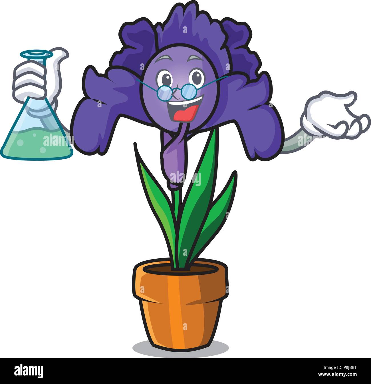 Professor iris flower character cartoon Stock Vector Image & Art - Alamy