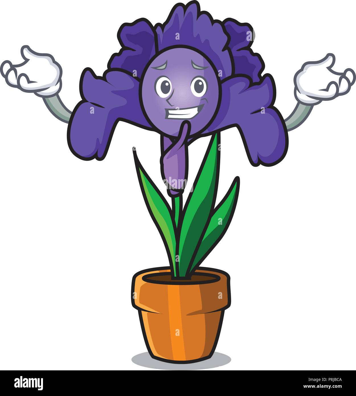 Grinning iris flower character cartoon Stock Vector Image & Art - Alamy