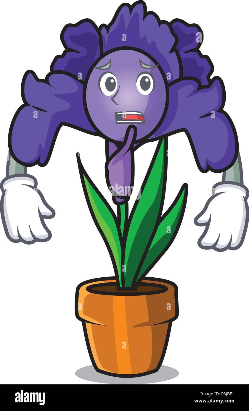 Afraid iris flower mascot cartoon Stock Vector Image & Art - Alamy