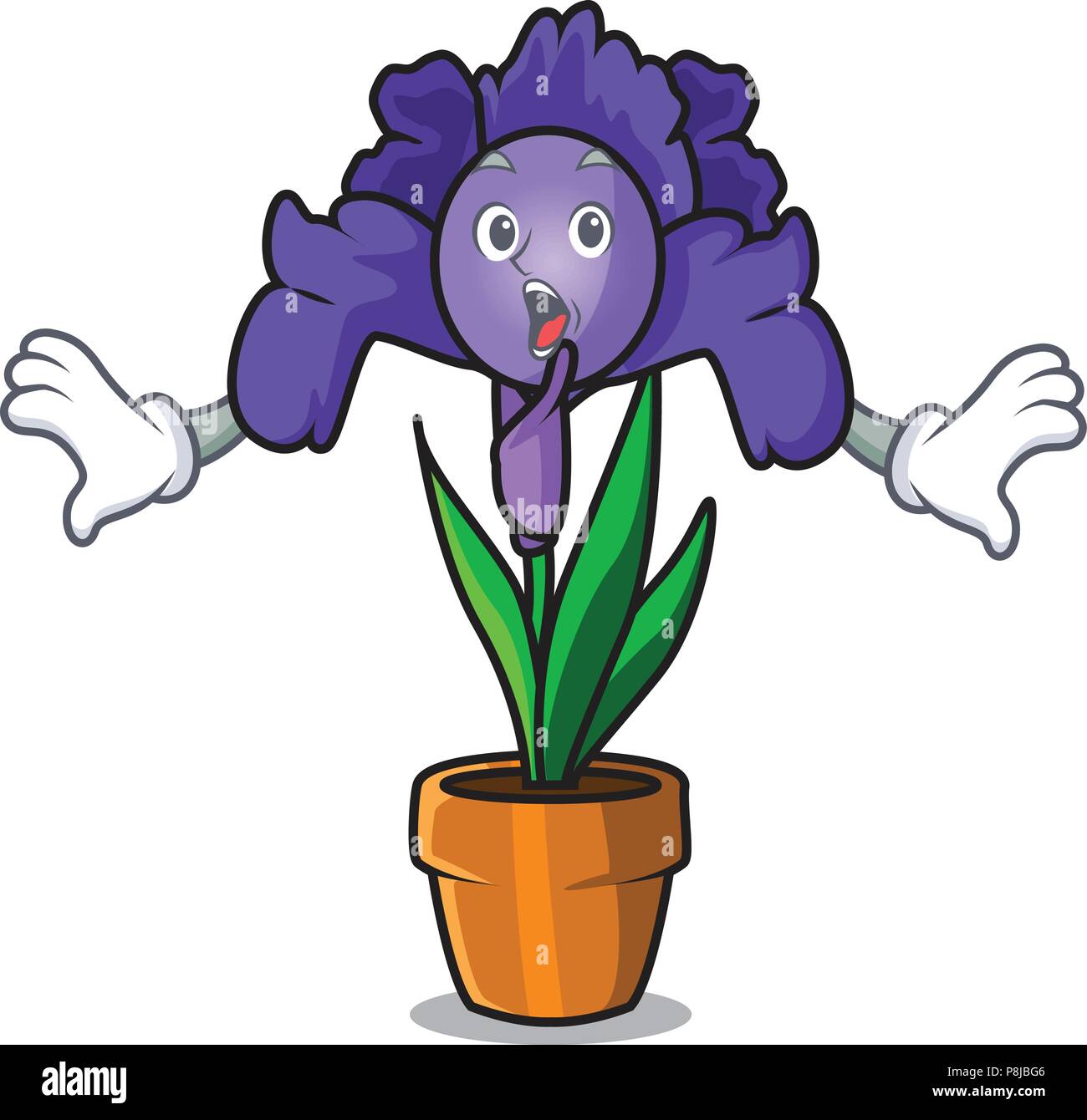 Surprised iris flower mascot cartoon Stock Vector Image & Art - Alamy