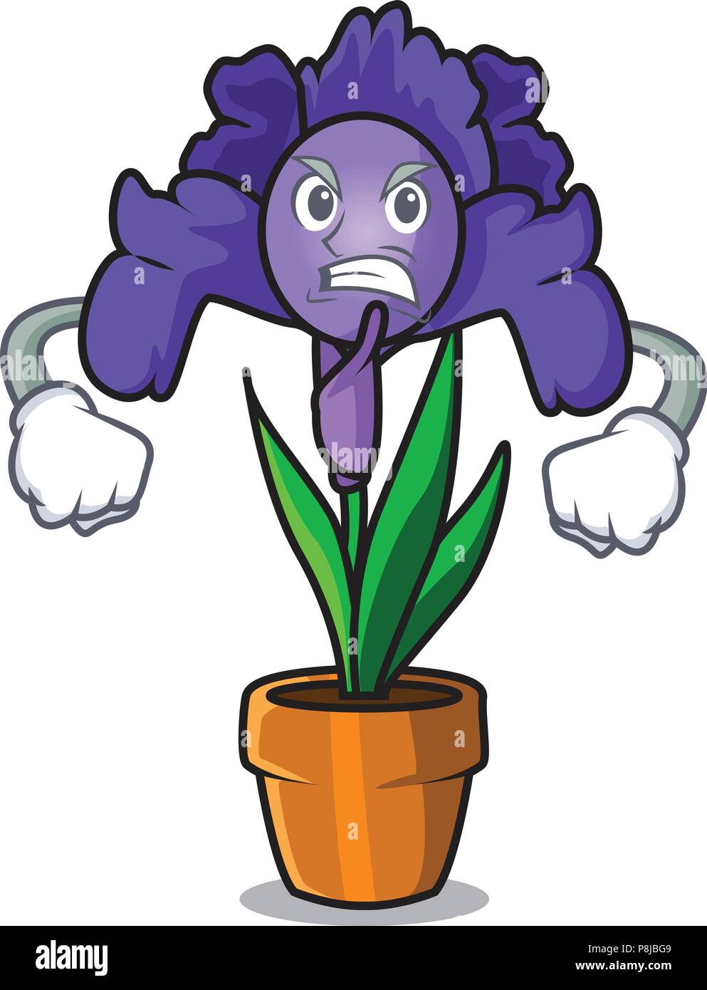 Angry iris flower mascot cartoon Stock Vector Image & Art - Alamy