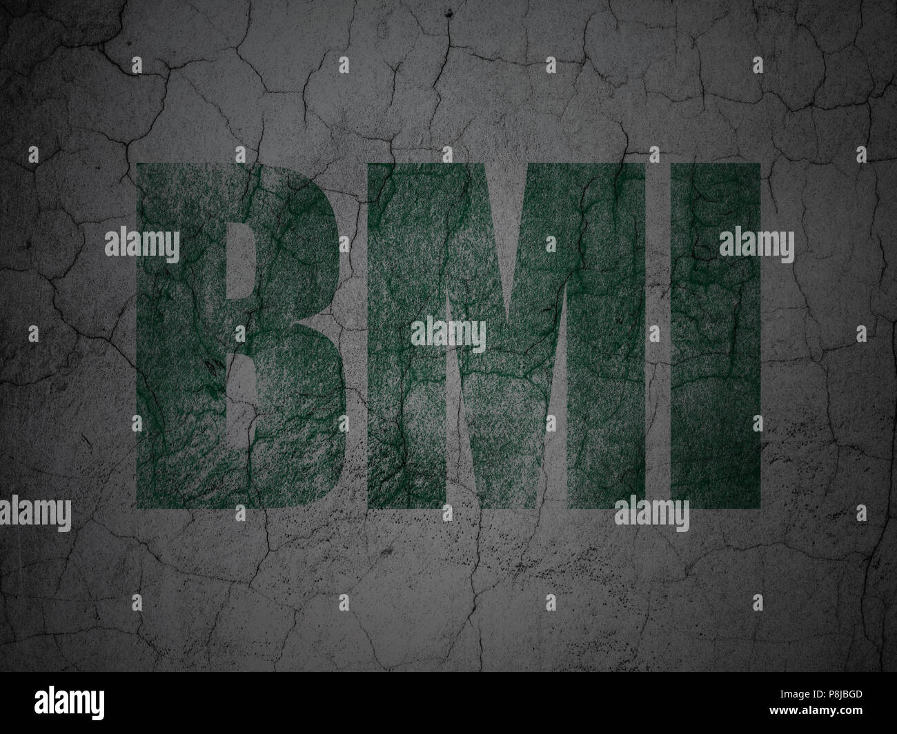 Healthcare concept: BMI on grunge wall background Stock Photo - Alamy