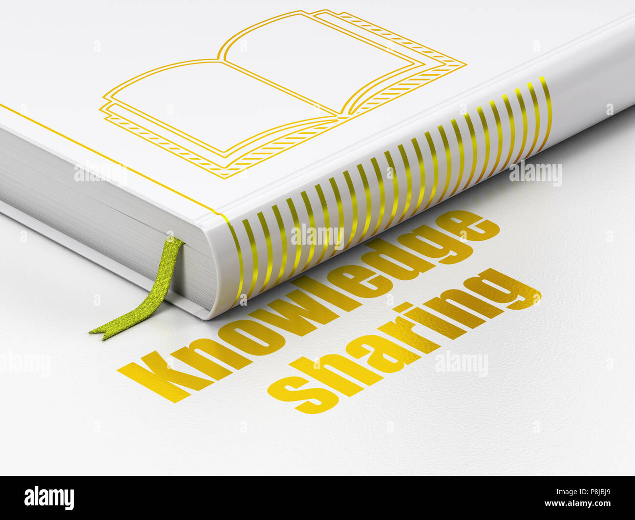 Learning concept: book Book, Knowledge Sharing on white background ...