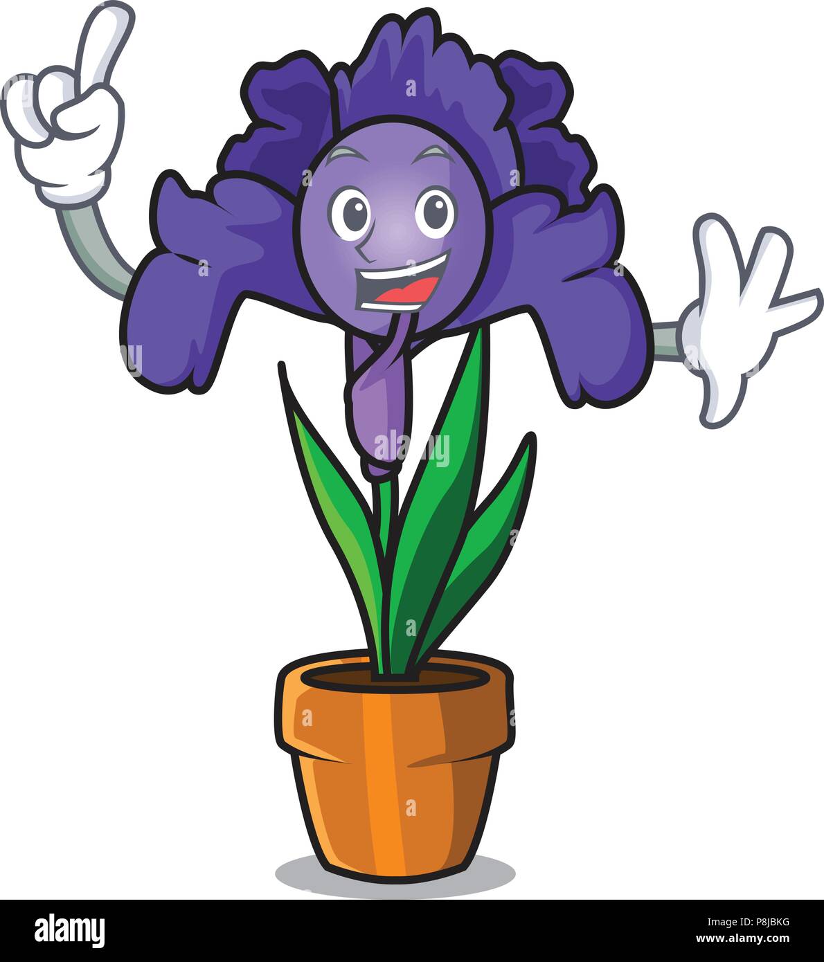 Finger iris flower mascot cartoon Stock Vector Image & Art - Alamy