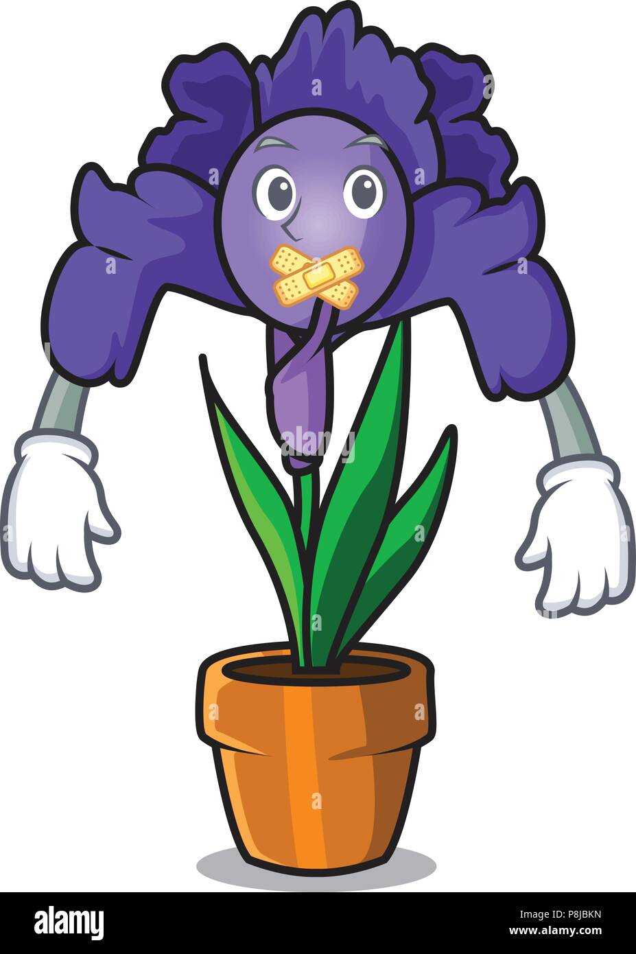 Silent iris flower mascot cartoon Stock Vector Image & Art - Alamy