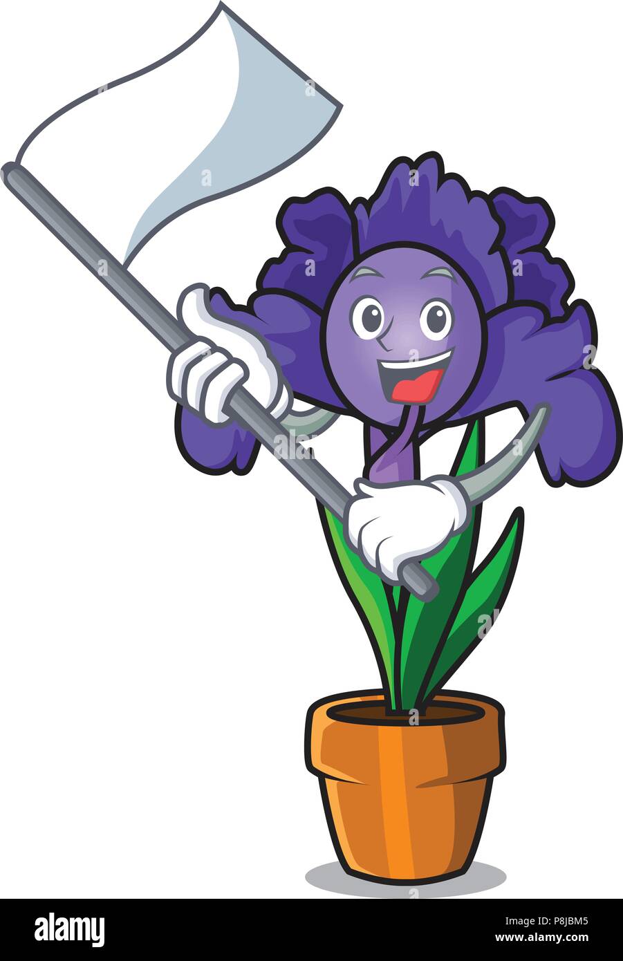 With flag iris flower mascot cartoon Stock Vector Image & Art - Alamy